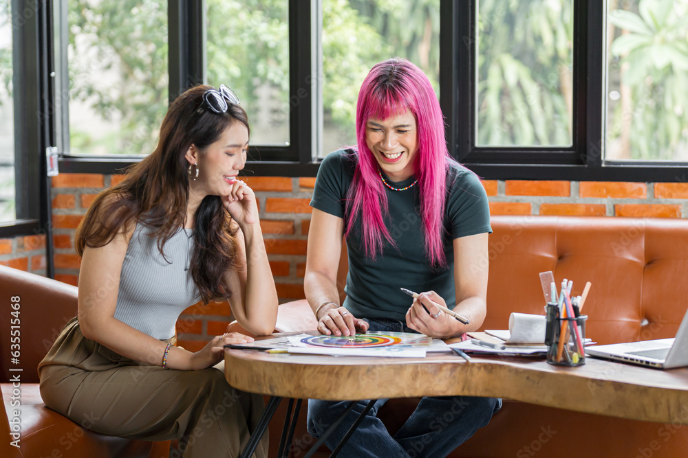 LGBTQ+ transgender man Beautiful Authentic Specialist with Pink Hair ...