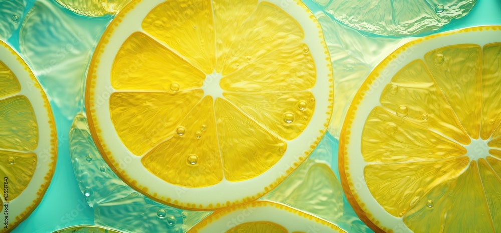 3D LEMON OVERLAPPED SLICES. Overlapping fruit, Emotional pattern, Background, Wallpaper. Yellow ...