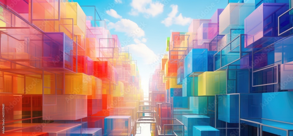 3D Colored Rooms Project. In a colorful world buildings are made using ...