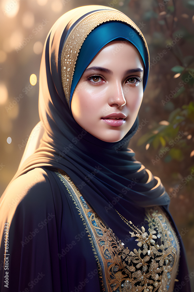 Islamic woman smiling very beautiful islamic dressed in a hijab ...