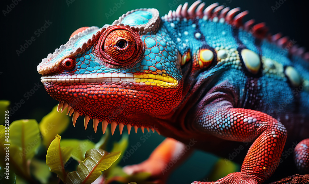 Chameleon Lizard: A Master of Mimicry: A chameleon lizard, a master of ...