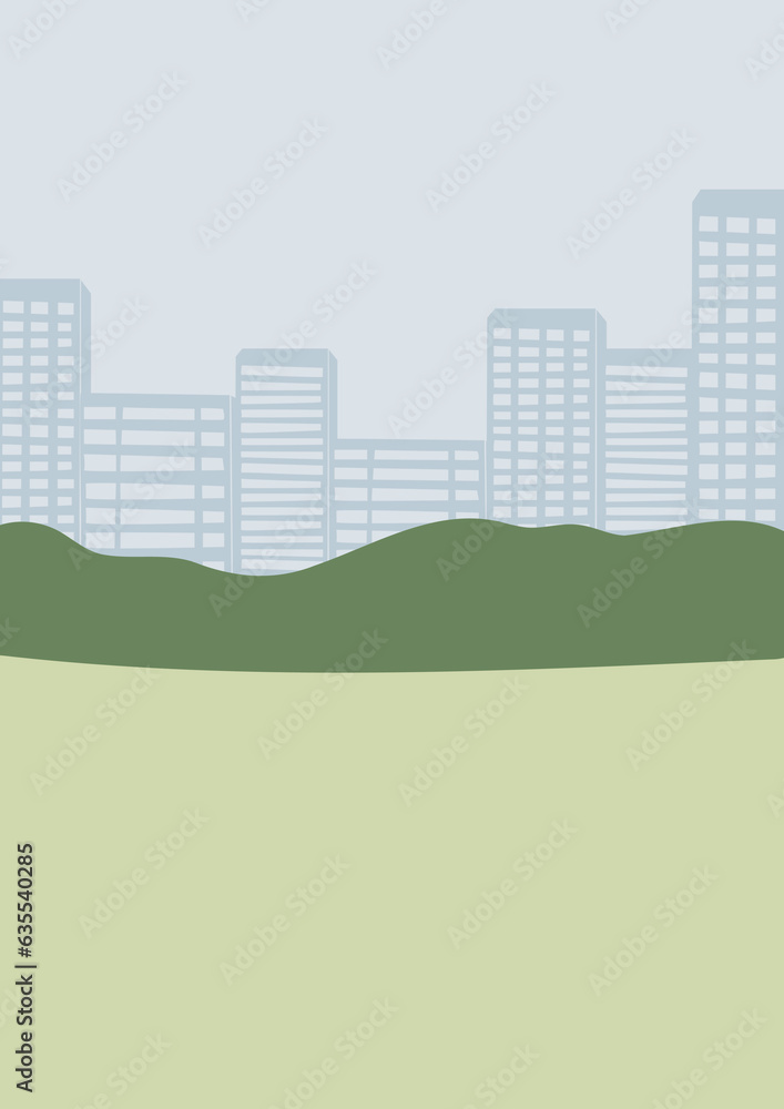 Summer park landscape clipart, Nature background vector illustration ...