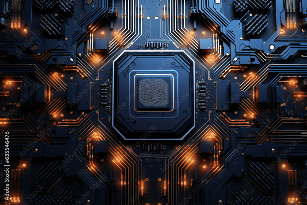 The motherboard is the main core of the cybernetic organism Stock ...