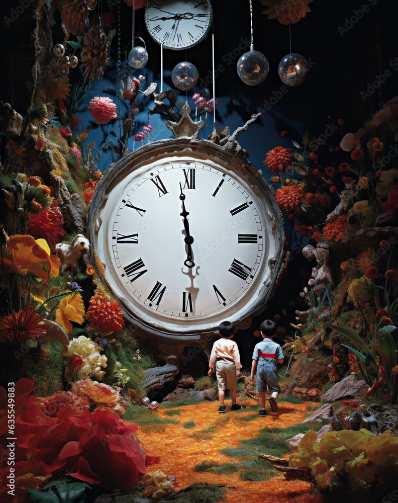 An AI-generated illustration of the magic of time through the innocent ...