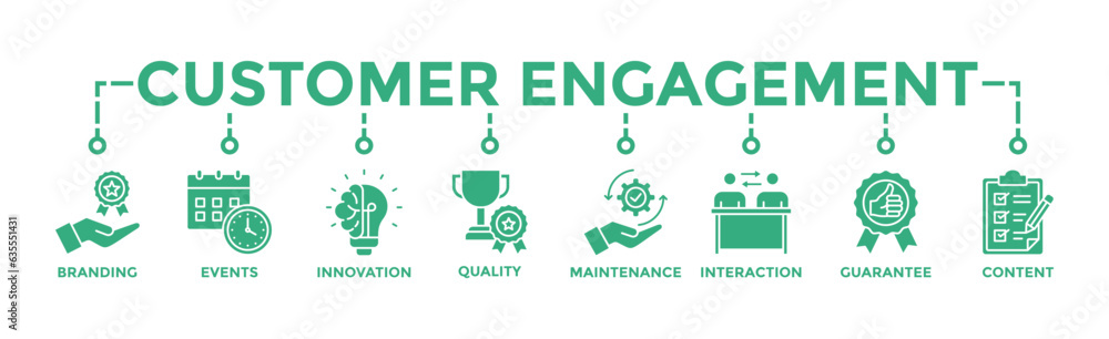 Customer Engagement Banner Web Icon Vector Illustration Concept With Icon Of Branding Events