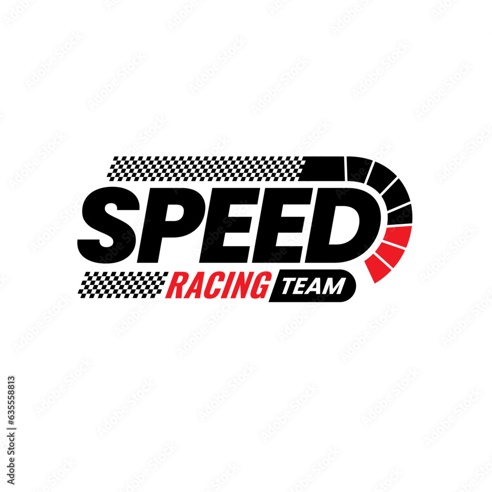 Speed racing team logo on white background. Motorsports concept ...