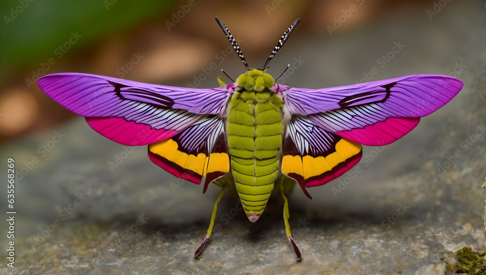 Oleander Hawk Moth Daphnis nerii Beautiful Colored Moth European ...