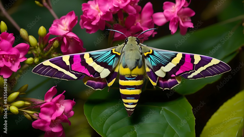 Oleander Hawk Moth Daphnis nerii Beautiful Colored Moth European ...