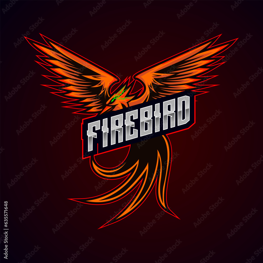 Phoenix E-sport logo design template vector illustration Stock Vector ...