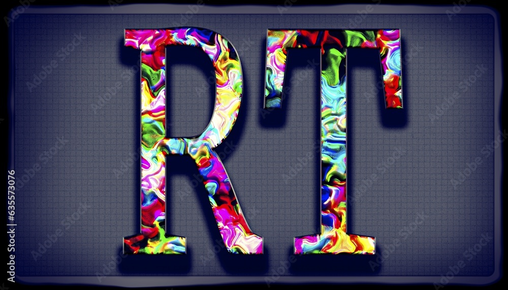 Double letter signature RT in an unique design named Painter rough ...