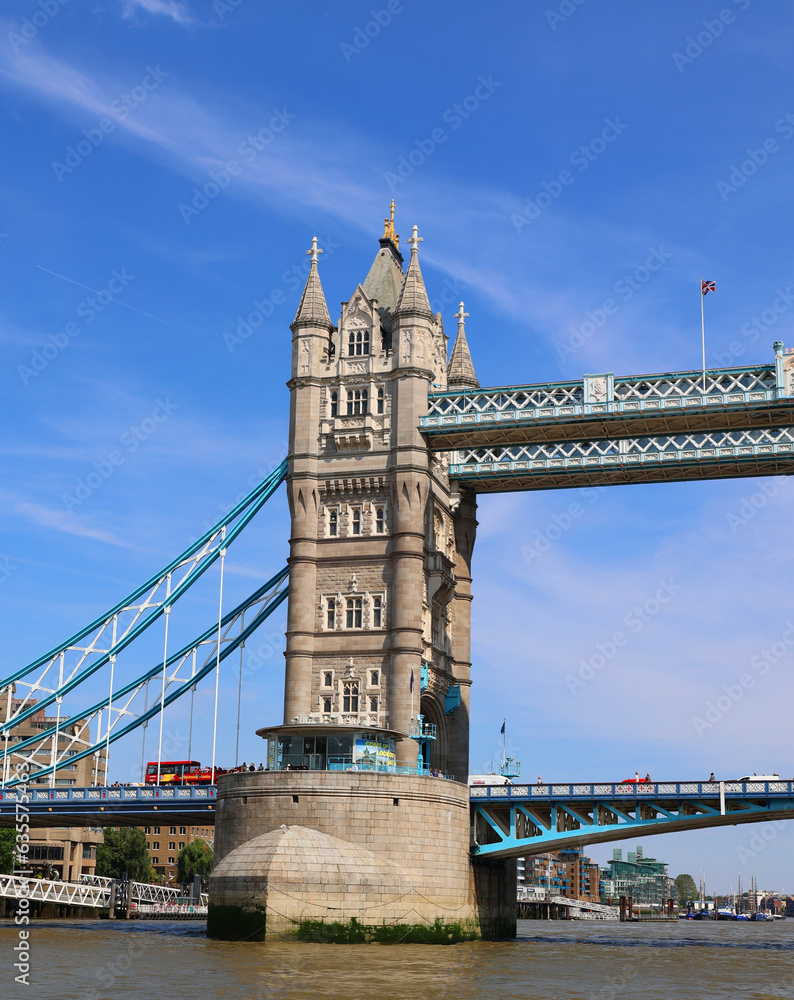 Tower Bridge is a Grade I listed combined bascule and suspension bridge ...