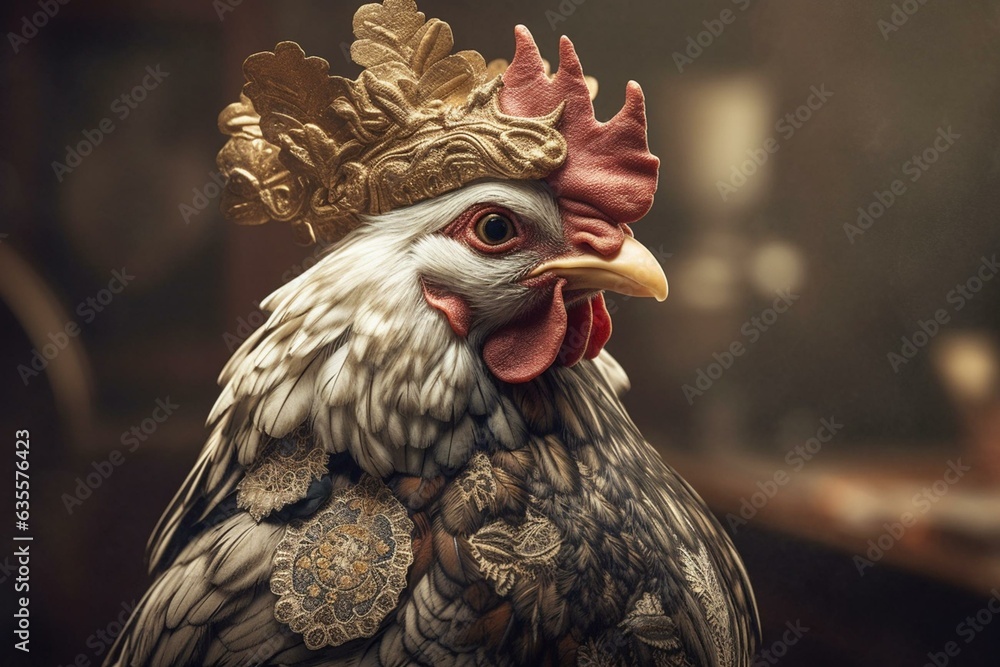A regal and elegant chicken bird with a lifelike appearance ...