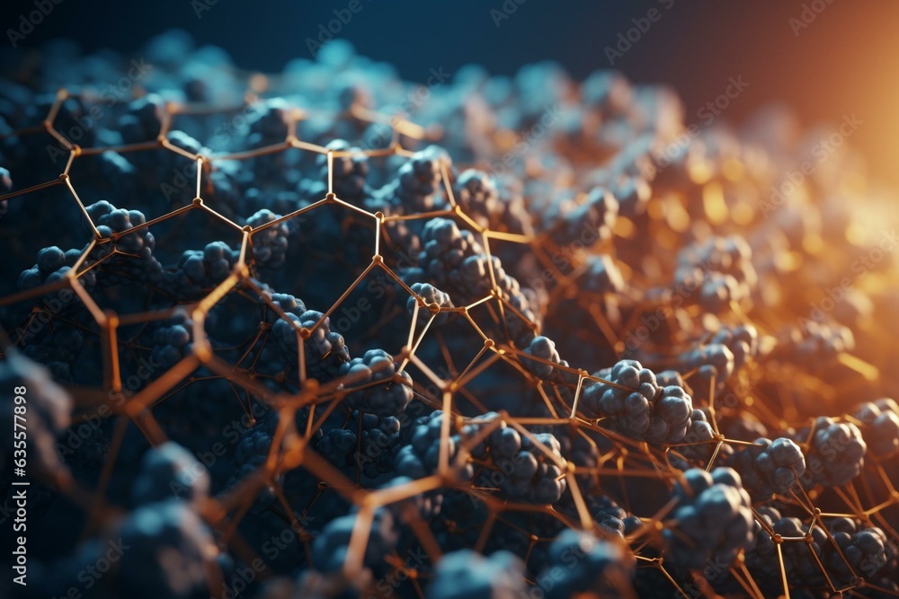 Layers of nanomaterial nanosheets in a 3D molecular rendering ...
