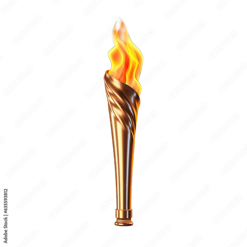 Torch with fire isolated on transparent background Stock Illustration ...