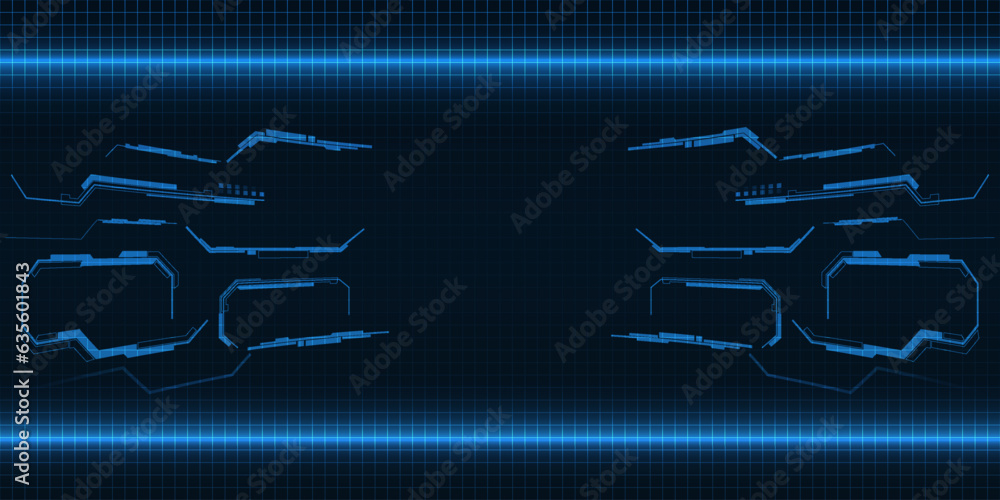 Vector illustration of futuristic digtal hi-tech horizontal layout for ...