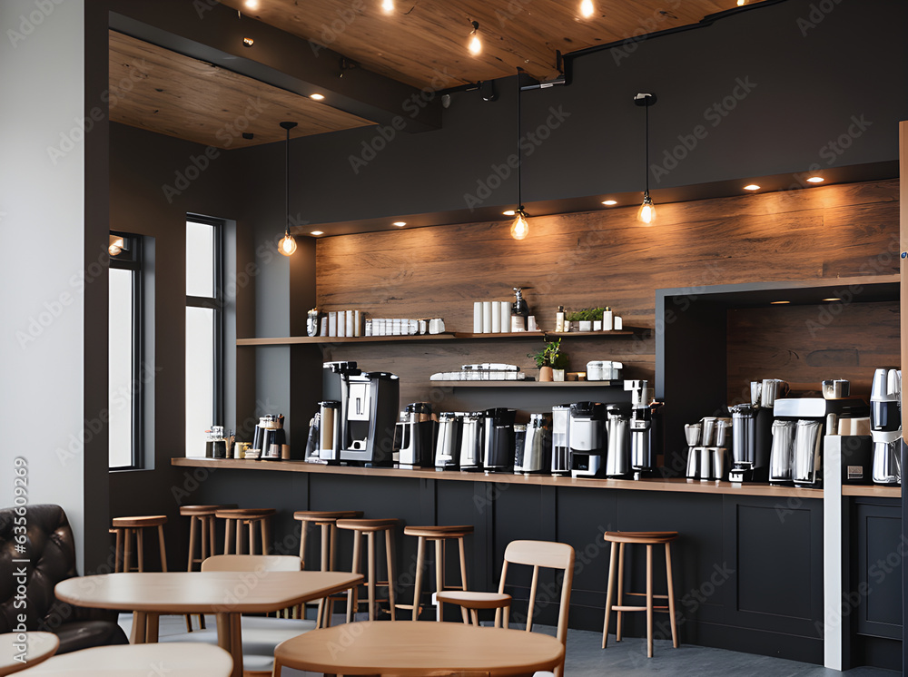 ultra realistic coffee shop interior design Stock Photo | Adobe Stock