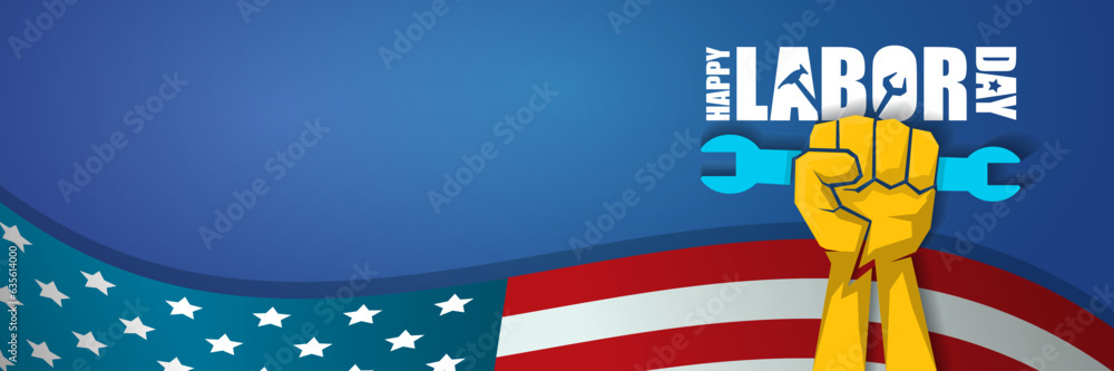 labor day Usa vector label or horizontal background. vector happy labor ...