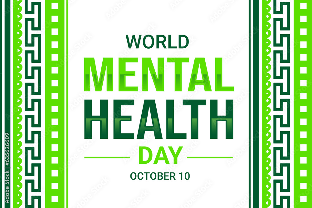 World Mental health day wallpaper in minimalist style with border ...