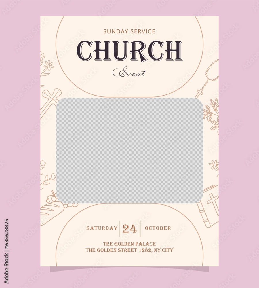 Sunday worship church conference event invitation, church flyer poster ...