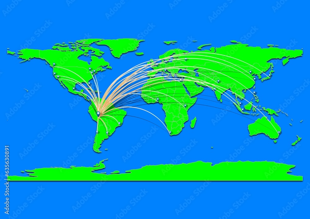 Vibrant Puerto Maldonado, Peru map - Export concept map for Puerto ...