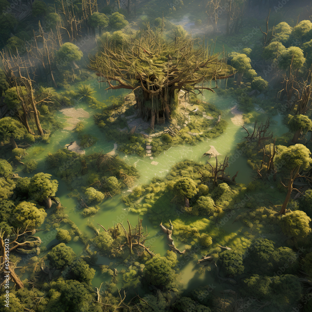 Battlemap Enchanted Grove DnD Map Battlemap Stock Illustration | Adobe ...