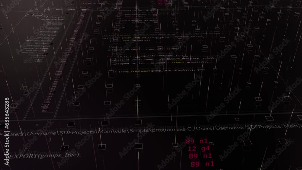 HUD data programming text. Sci Fi futuristic animation.Technological UI ...