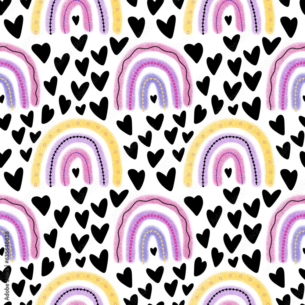 Cartoon kids seamless rainbow pattern for wrapping paper and fabrics ...