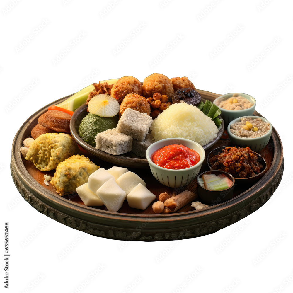 Traditional snacks like getuk klepon putu and klanting are served ...
