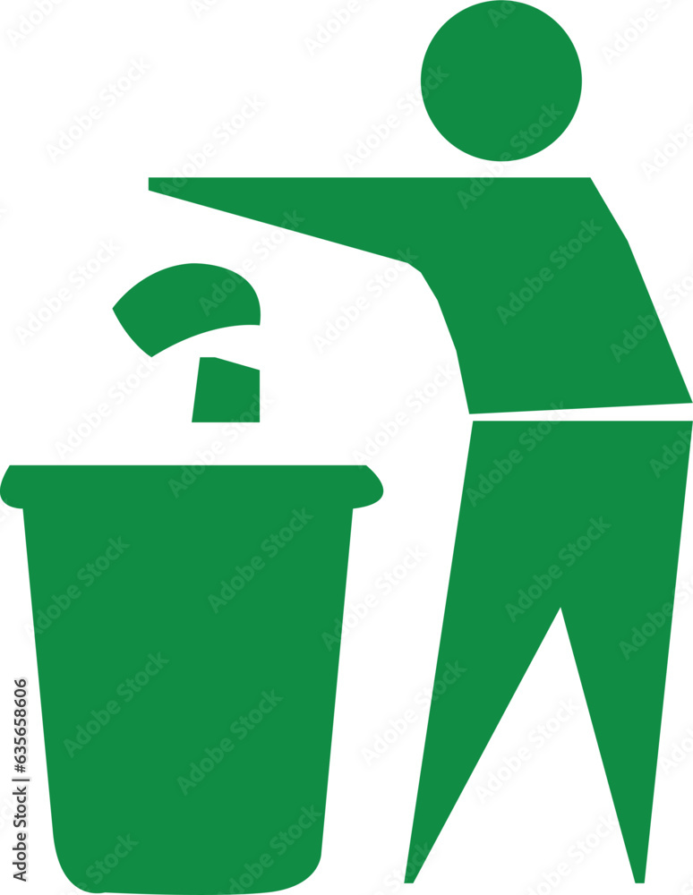Tidy man symbol, do not litter icon, keep clean, dispose of carefully ...