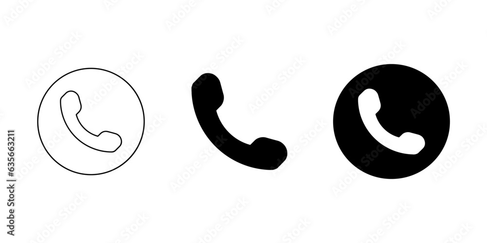 phone icon set, Telephone call sign vector eps.10 Stock Vector | Adobe ...