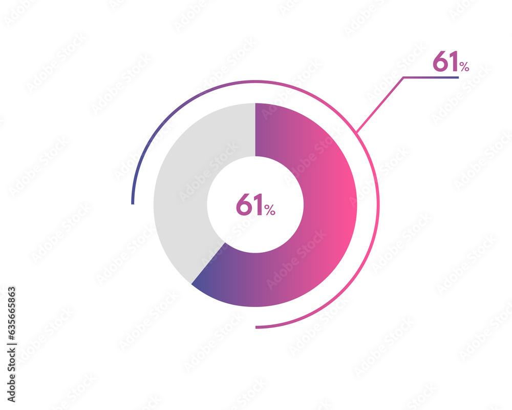 61 Percentage circle diagrams Infographics vector, circle diagram ...
