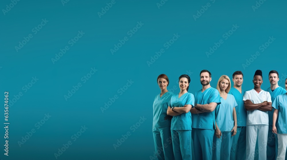 Doctor ER surgical team with medical clinic room background for ...