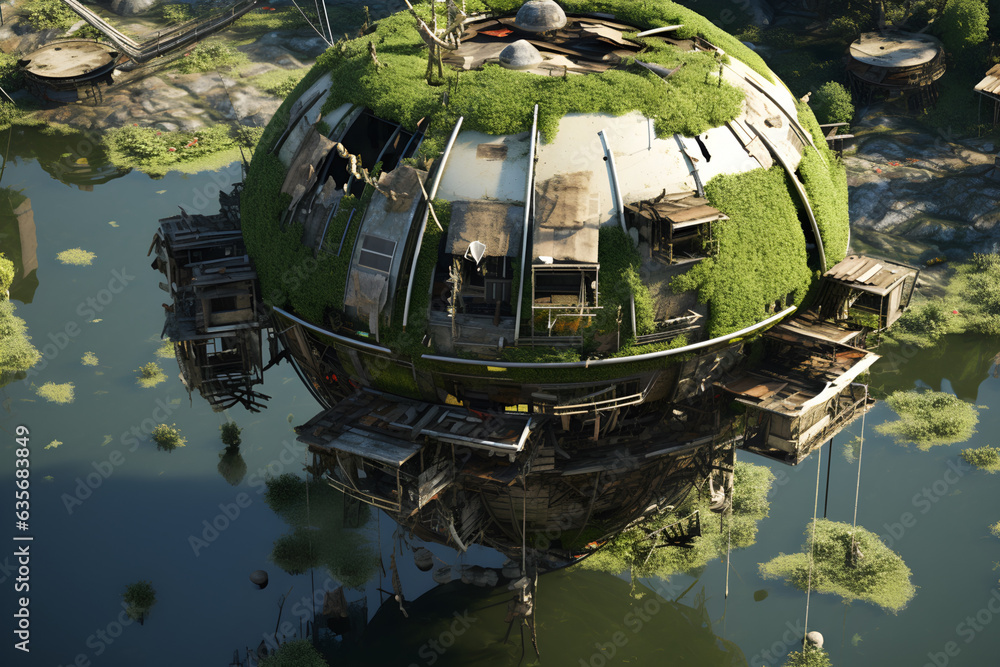 Post-apocalyptic floating dwellings that ingeniously blend survival and ...