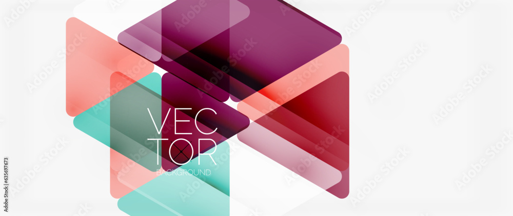 Abstract background. Color transparent triangles in mosaic style with ...