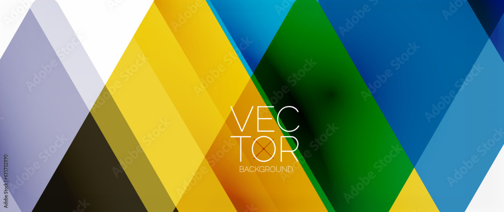 Abstract background. Color transparent triangles in mosaic style with ...