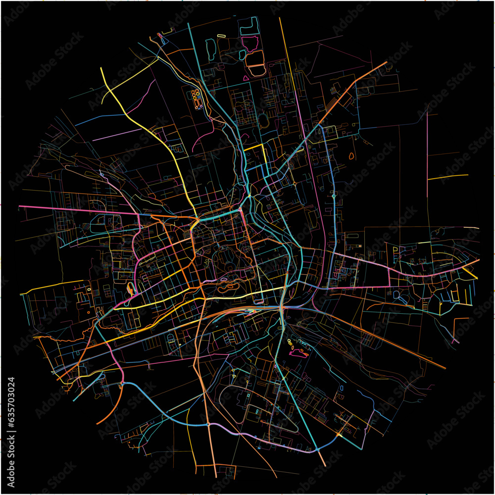 Colorful Map of Gotha, Thuringia with all major and minor roads. Stock ...