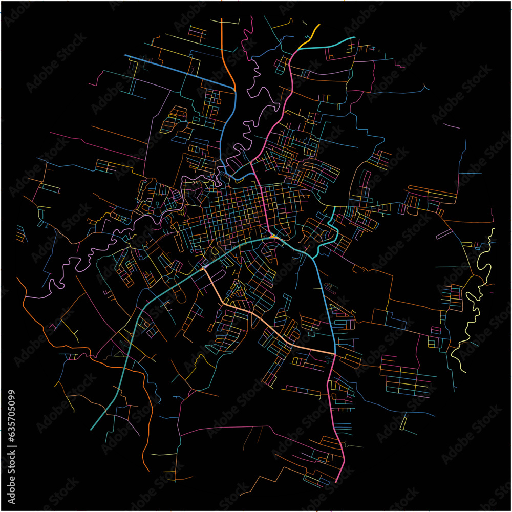 Colorful Map of Moca, Espaillat Province with all major and minor roads ...