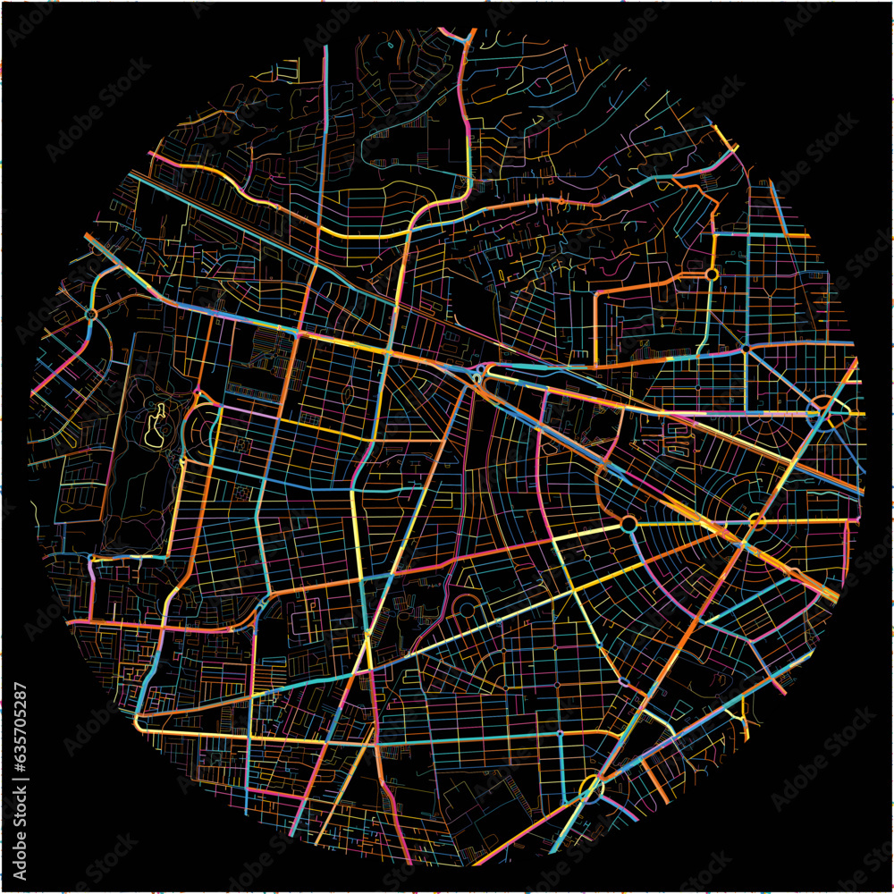 Colorful Map of Zapopan, Jalisco with all major and minor roads. vector ...