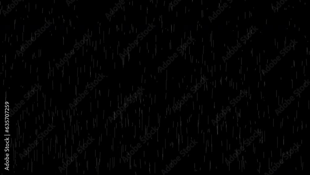 4K Cinematic Realistic rainfall animation overlay background in alpha ...