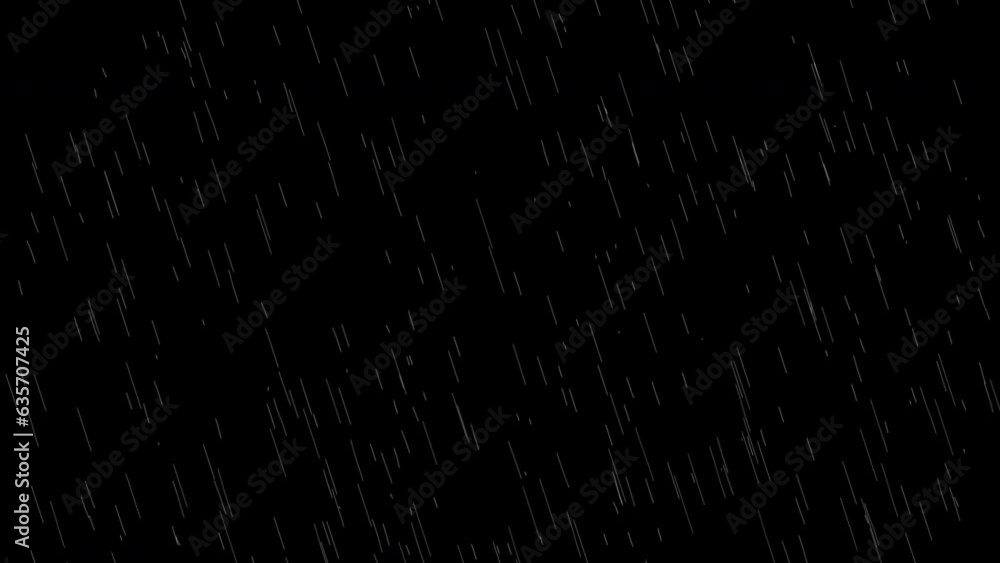 4K Cinematic Realistic rainfall animation overlay background in alpha ...