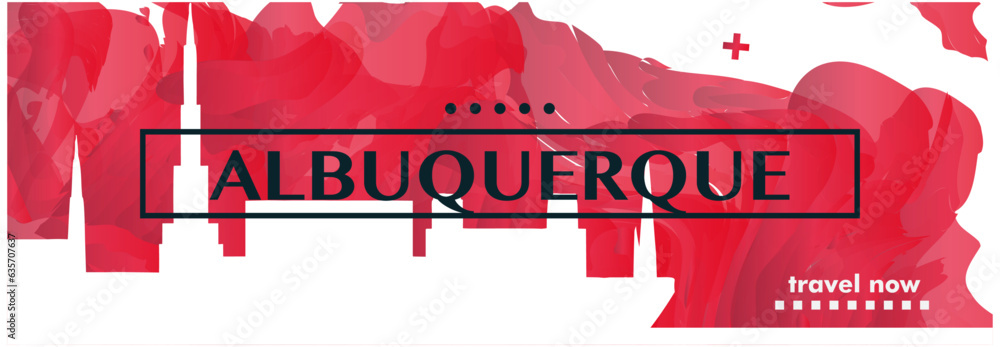 USA Albuquerque city banner with abstract shapes of skyline, cityscape ...