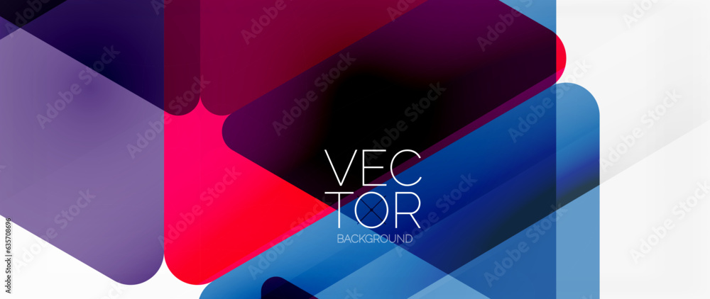 Abstract background. Color transparent triangles in mosaic style with ...