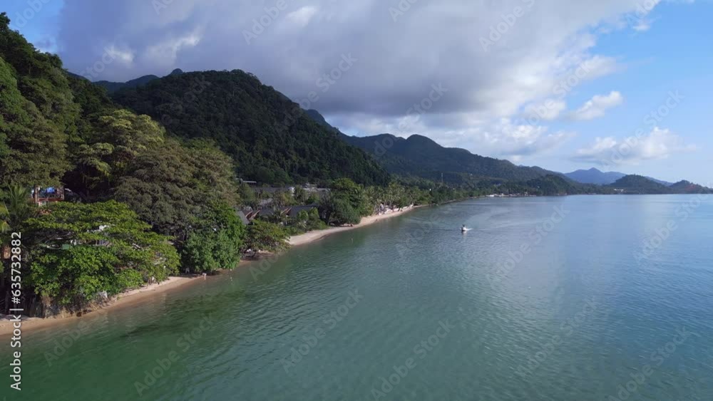 Dramatic aerial top view flight landslide mudslide destroyed broken ...
