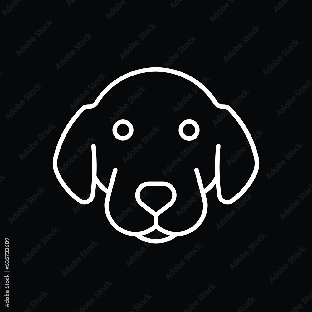 Canine head symbol. Level style. Animation of a canine face. Vector ...