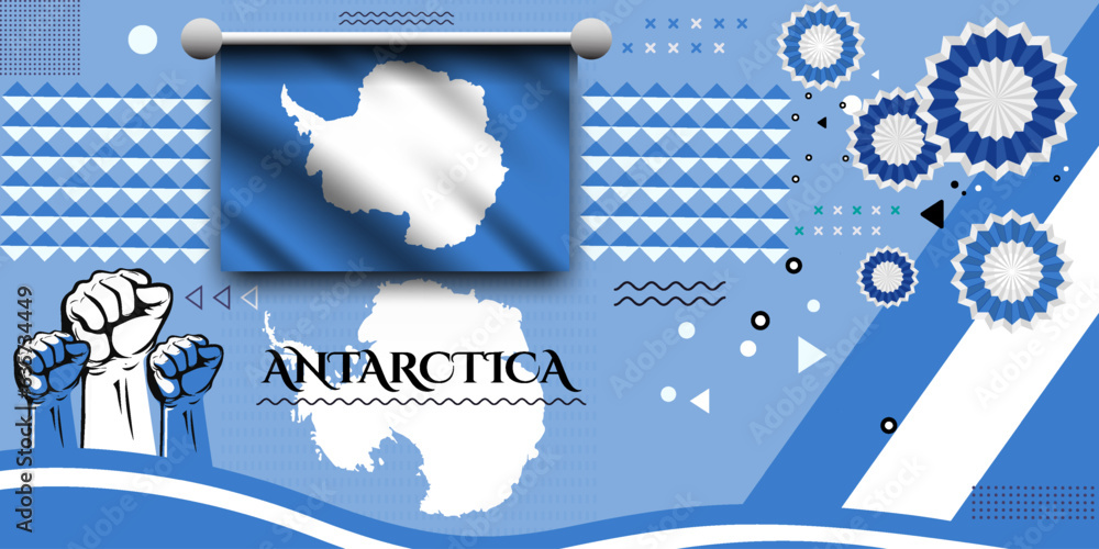 Antarctica banner for national day with abstract modern design ...