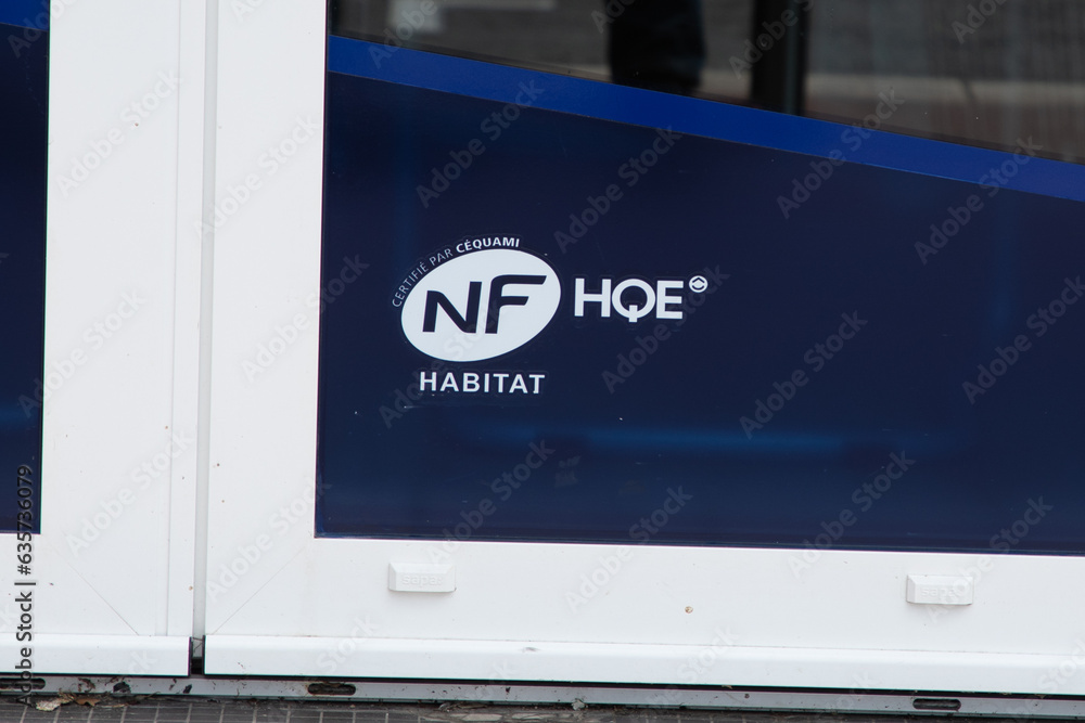 nf habitat hqe service cequami certification logo brand and sign text french windows office ...