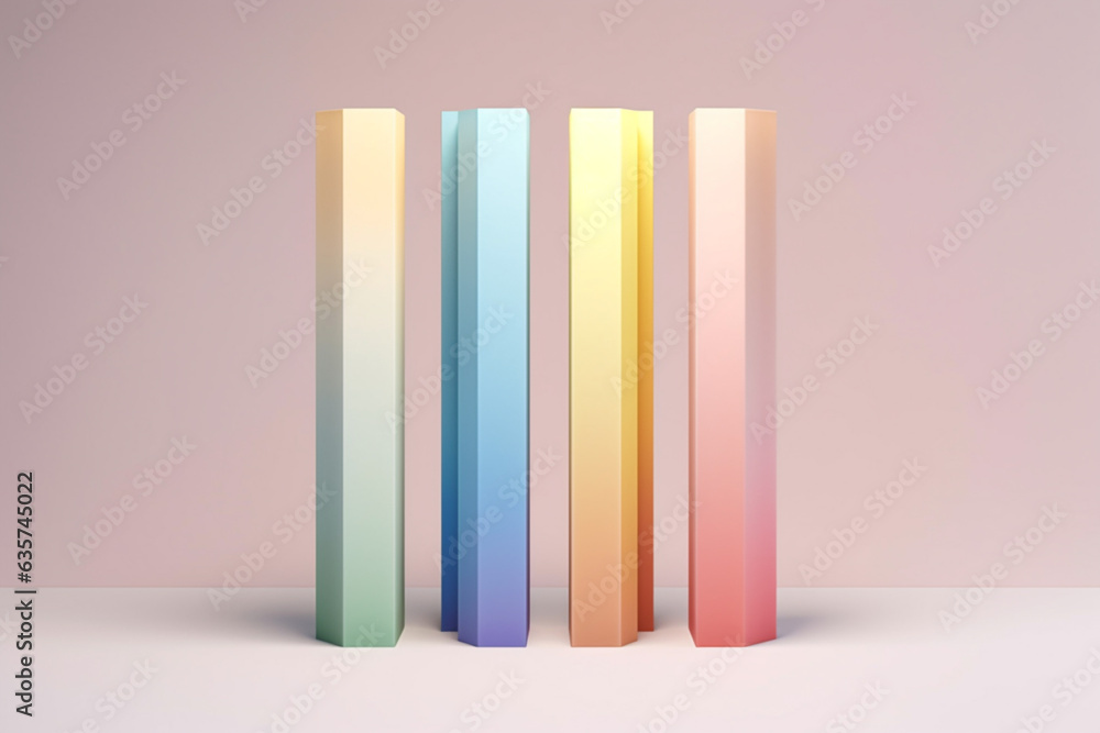 A pastel-colored geometric column divider with intricate geometric ...