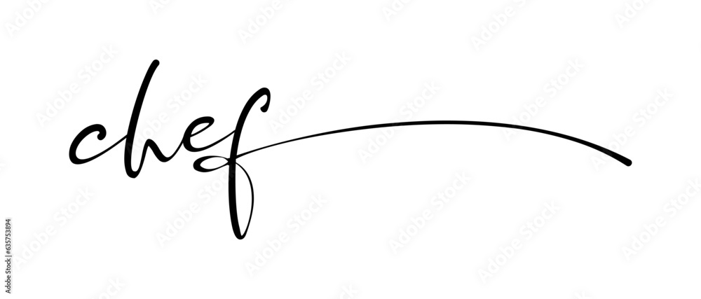 Chef text. Vector logo. Design for food poster, flyer, banner, menu ...