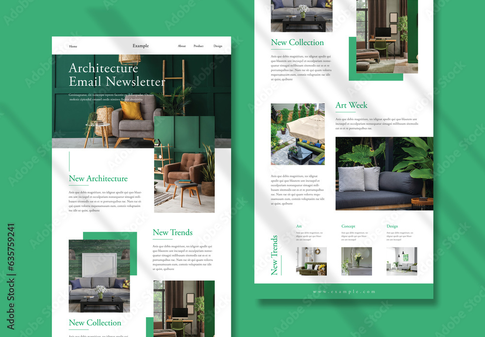 Architecture Email News Letter Layout Stock Template | Adobe Stock