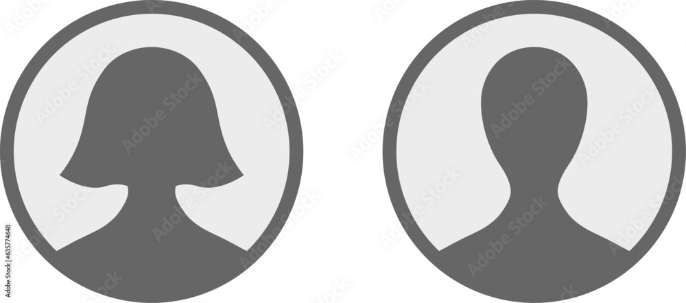 Generic Anonymous Social Media Web User Account Female Woman and Male ...
